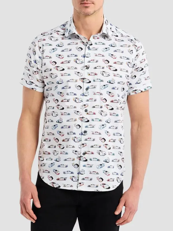 Robert Graham Neon Wheels Printed Short-sleeve Shirt