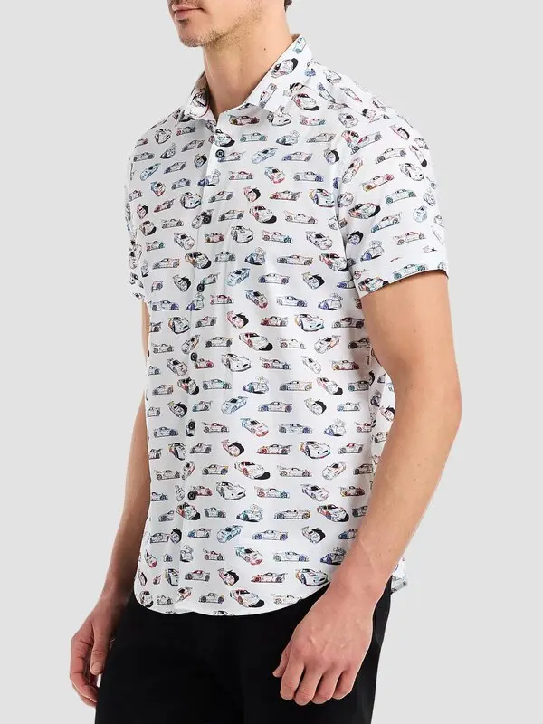 Robert Graham Neon Wheels Printed Short-sleeve Shirt