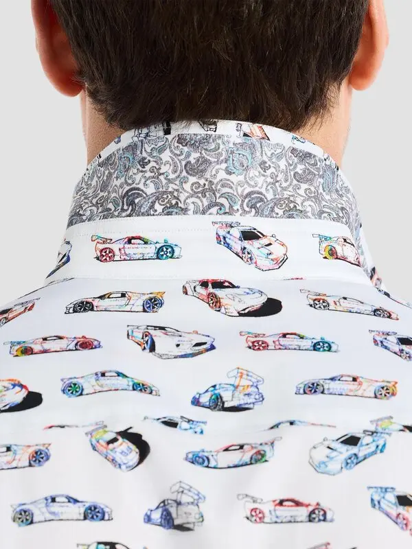 Robert Graham Neon Wheels Printed Short-sleeve Shirt