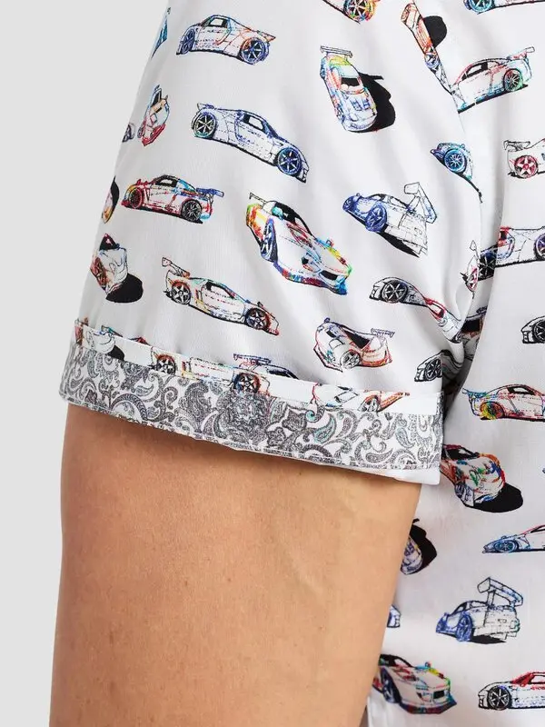 Robert Graham Neon Wheels Printed Short-sleeve Shirt