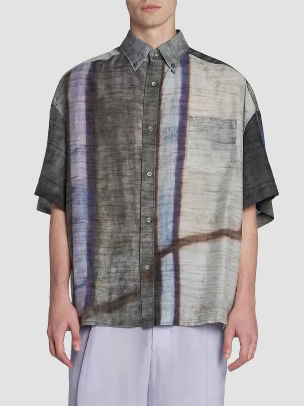Giorgio Armani Abstract-print Cotton-silk Shirt