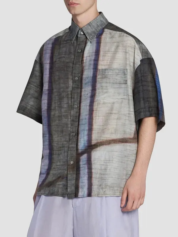 Giorgio Armani Abstract-print Cotton-silk Shirt