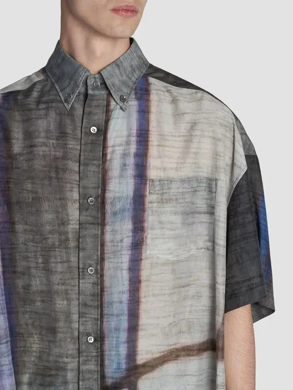 Giorgio Armani Abstract-print Cotton-silk Shirt