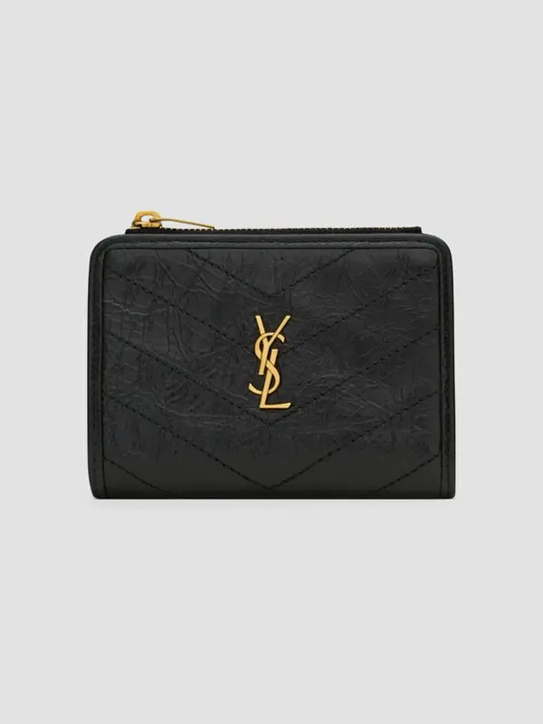 Saint Laurent Niki Bi-fold Wallet In Vintage Leather