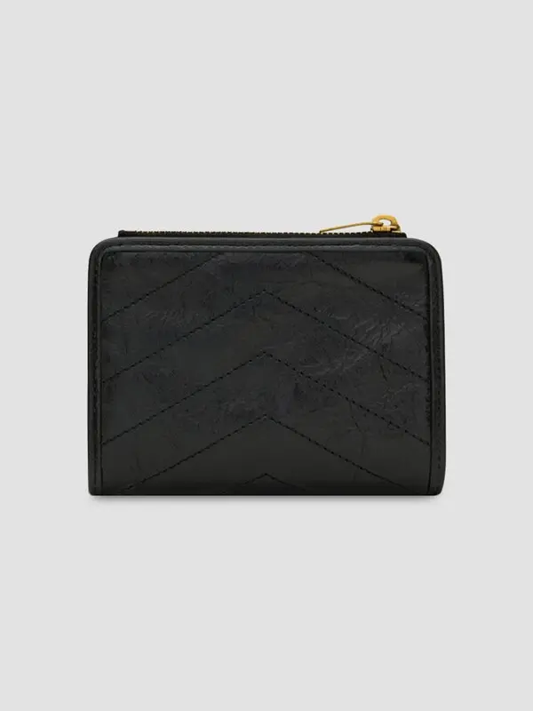Saint Laurent Niki Bi-fold Wallet In Vintage Leather