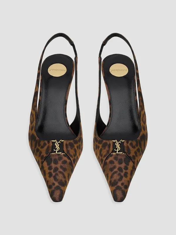 Saint Laurent Slingback Pumps In Grosgrain
