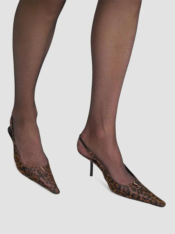 Saint Laurent Slingback Pumps In Grosgrain