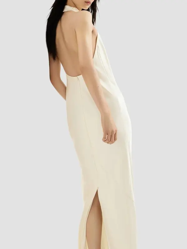 Brunello Cucinelli Silk Satin Halterneck Dress