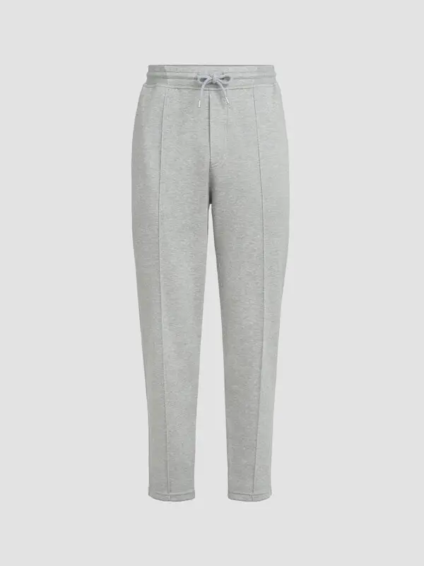 Brunello Cucinelli French Terry Double Cloth Trousers With Crête Detail - Medium Grey