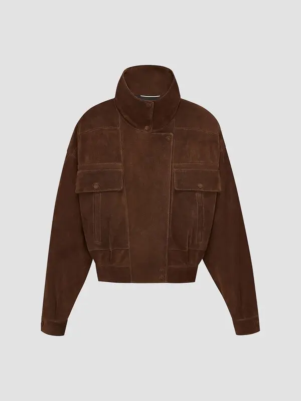 Saint Laurent Jacket In Vintage Split Leather