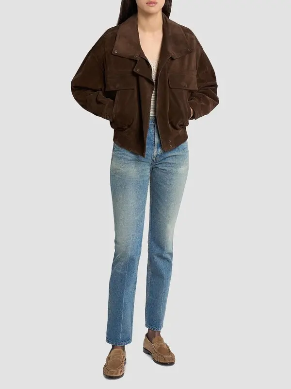 Saint Laurent Jacket In Vintage Split Leather