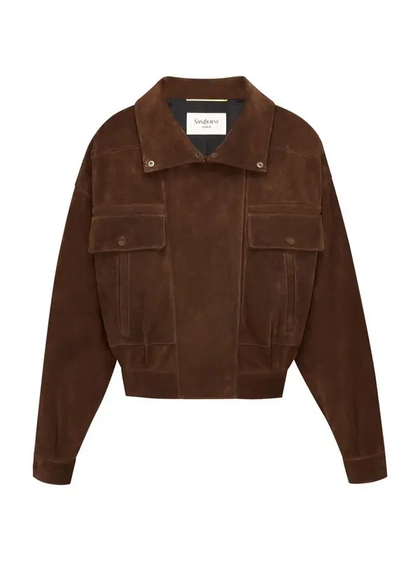 Saint Laurent Jacket In Vintage Split Leather