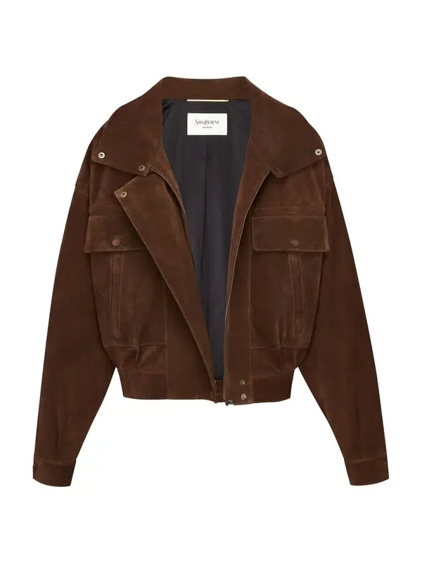 Saint Laurent Jacket In Vintage Split Leather