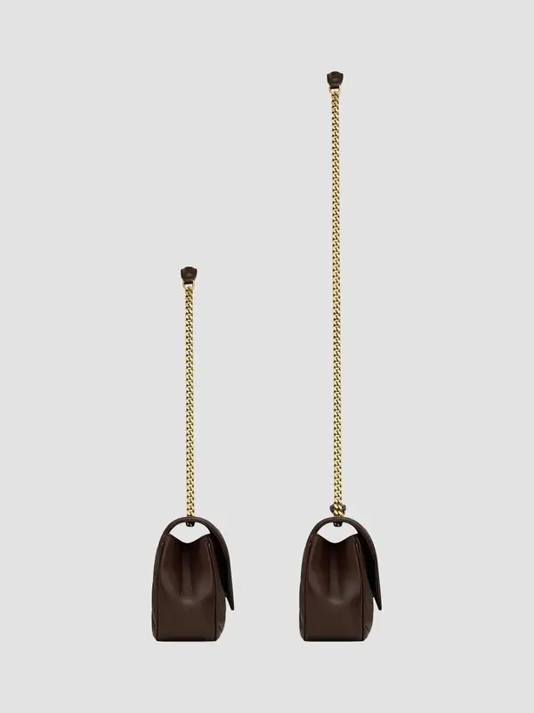 Saint Laurent Loulou Small Shoulder Bag In Matelass Lambskin - Deep Hickory