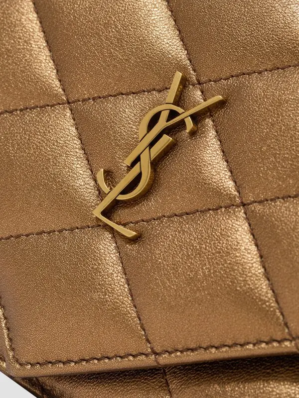 Saint Laurent Paris Chain Wallet In Metallic Leather