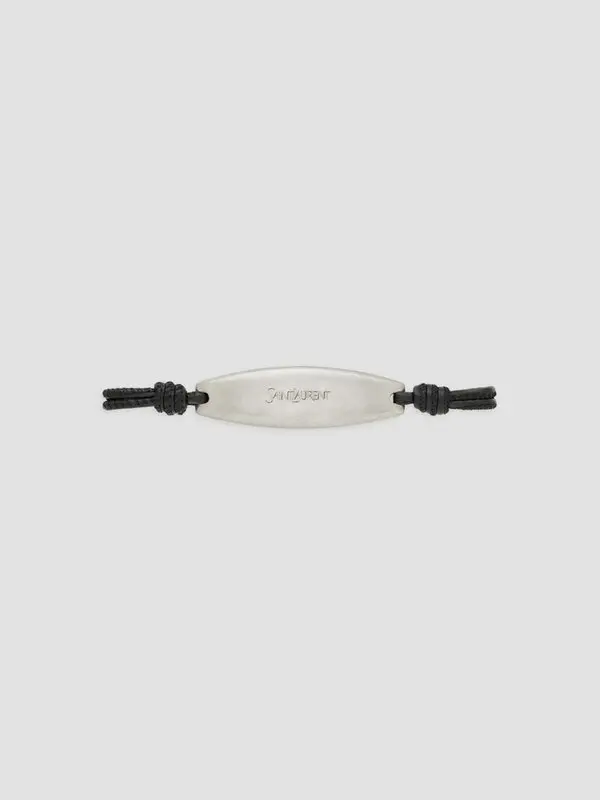 Saint Laurent Cord Bracelet In Leather And Metal