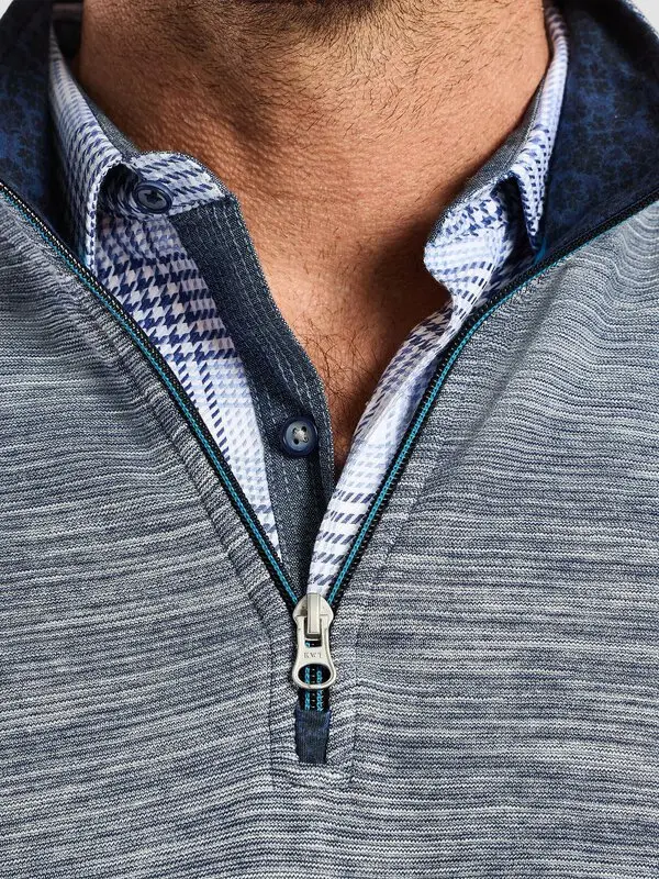 Robert Graham Ledson Cotton Quarter-zip Top