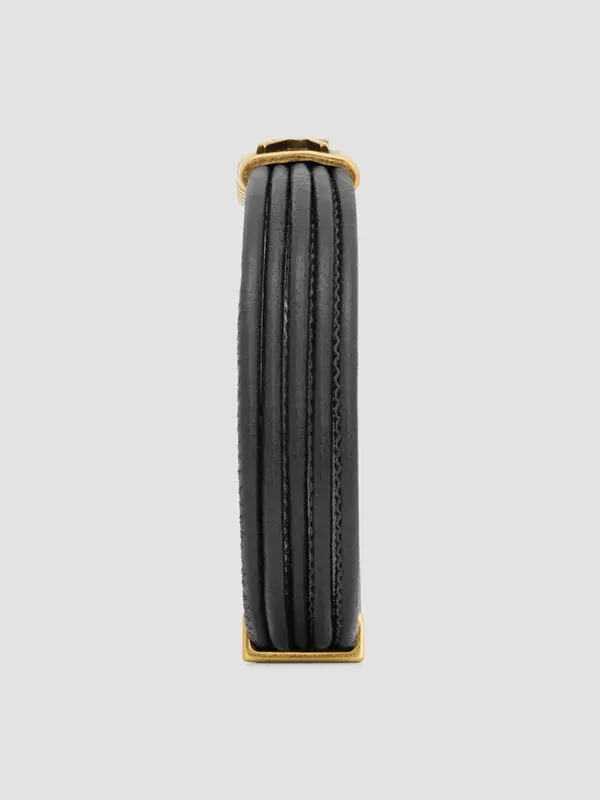 Saint Laurent Cassandre Cord Bracelet In Leather And Metal
