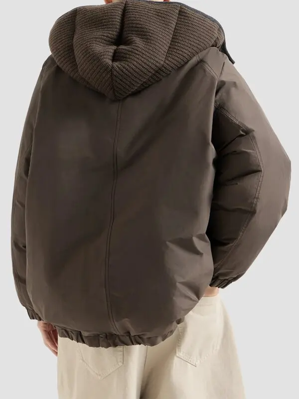 Brunello Cucinelli Techno Cotton Taffeta Detachable Hood Outerwear Jacket