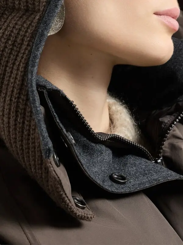 Brunello Cucinelli Techno Cotton Taffeta Detachable Hood Outerwear Jacket