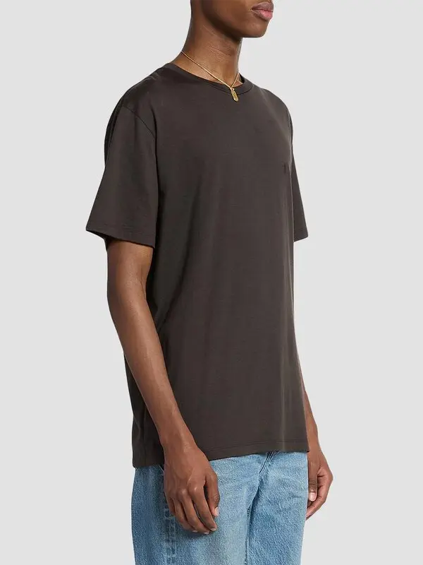 Saint Laurent Cassandre T-shirt In Silk And Cotton