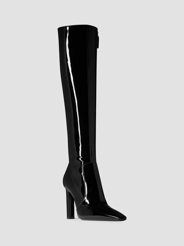 Saint Laurent Francoise Boots In Patent Leather