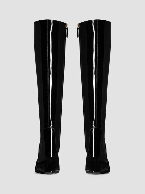 Saint Laurent Francoise Boots In Patent Leather