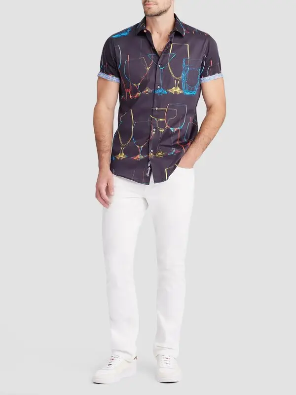 Robert Graham Neon Nights Bareware-print Stretch-cotton Shirt