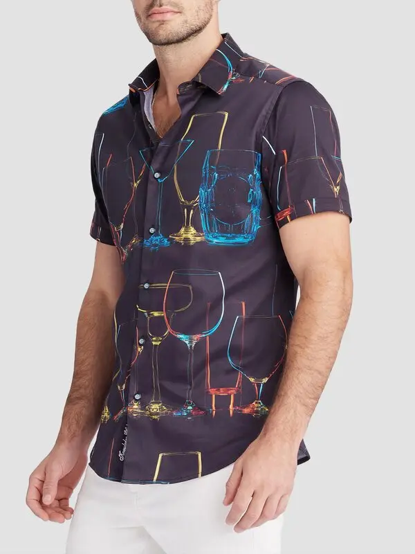 Robert Graham Neon Nights Bareware-print Stretch-cotton Shirt
