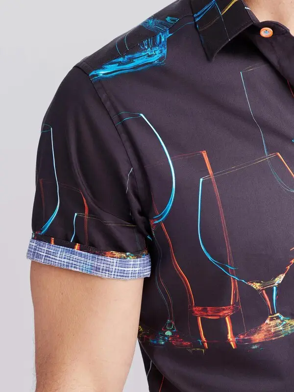 Robert Graham Neon Nights Bareware-print Stretch-cotton Shirt