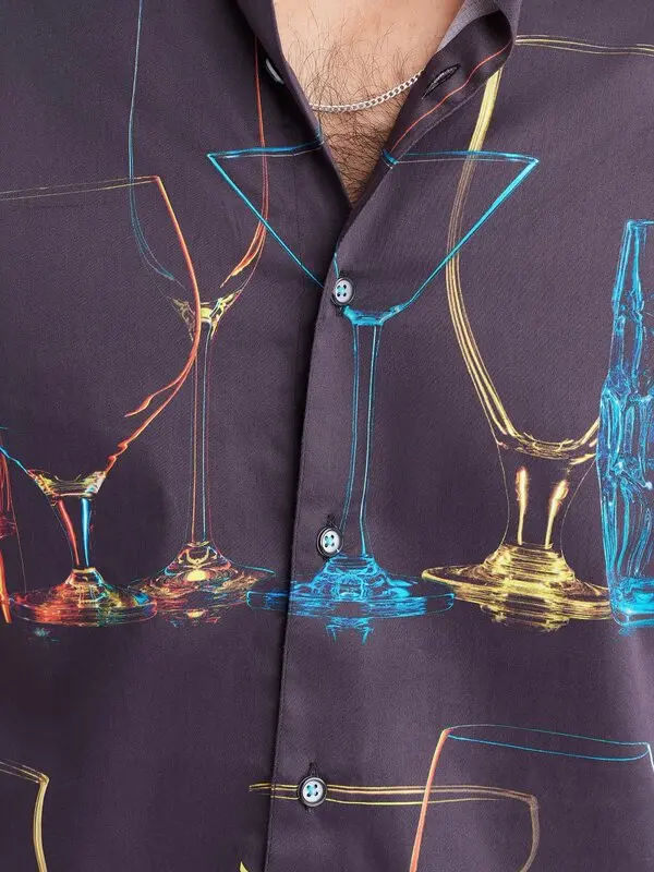 Robert Graham Neon Nights Bareware-print Stretch-cotton Shirt