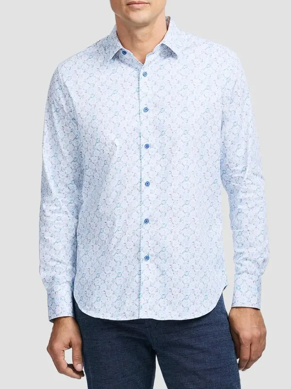 Robert Graham Bramston Printed Long-sleeve Button-front Shirt