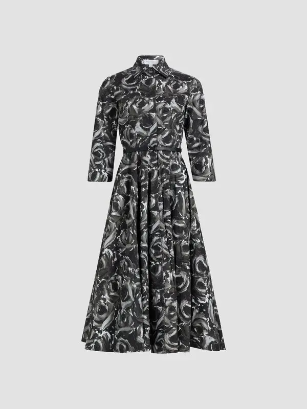 Michael Kors Printed Cotton A-line Midi-dress