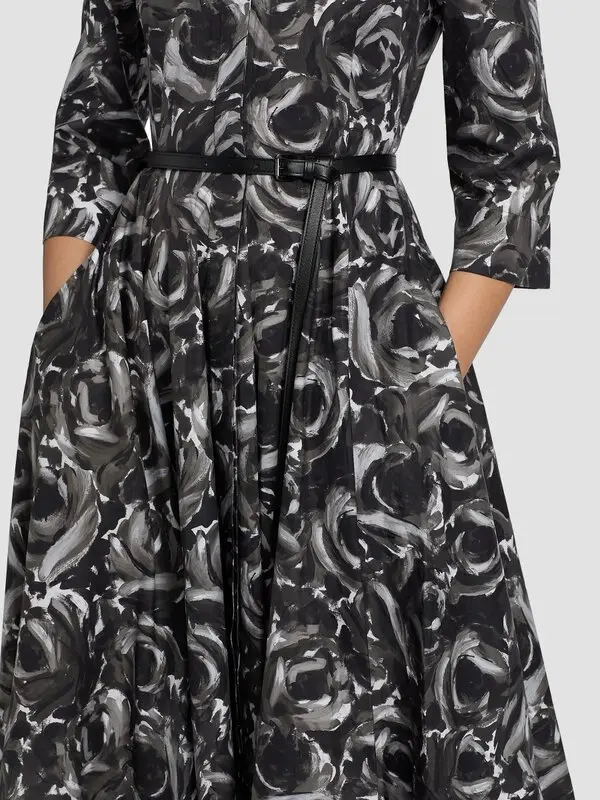 Michael Kors Printed Cotton A-line Midi-dress