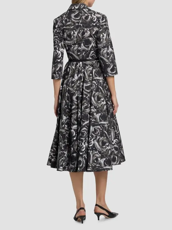 Michael Kors Printed Cotton A-line Midi-dress