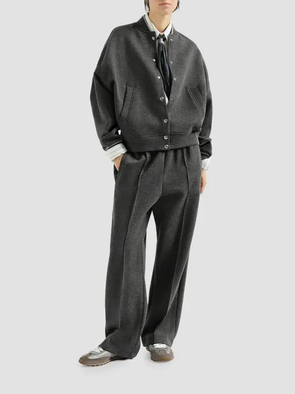 Brunello Cucinelli Techno Cotton And Cashmere Interlock Track Sweatpants