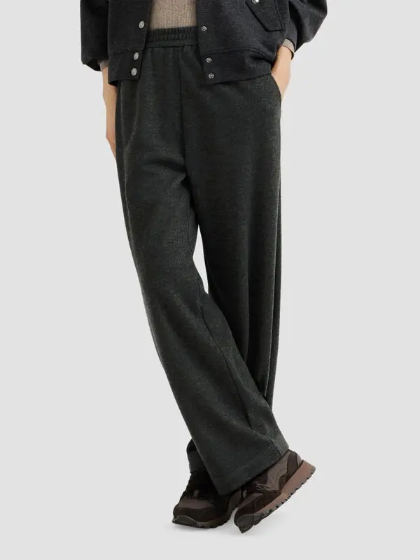 Brunello Cucinelli Cashmere Interlock Track Trousers