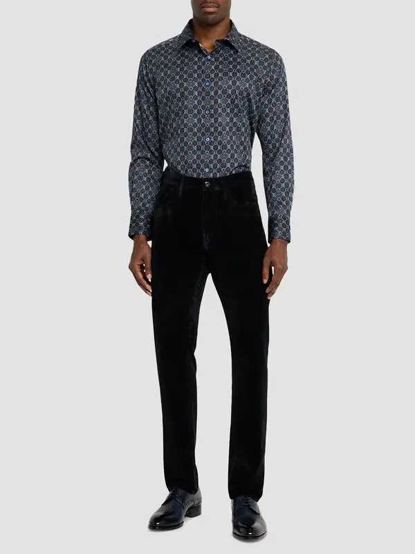 Robert Graham Bramston Medallion Satin Button-front Shirt