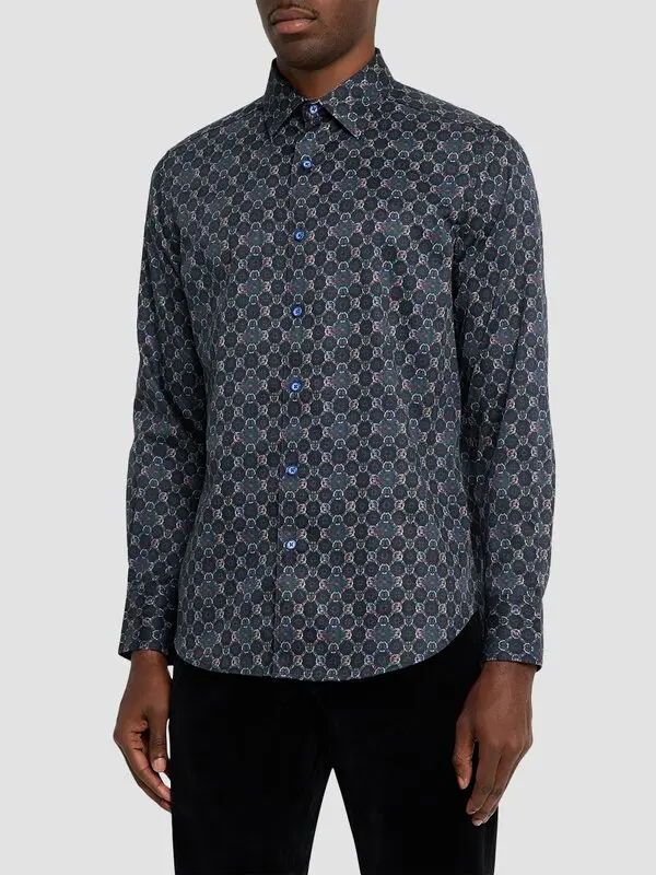 Robert Graham Bramston Medallion Satin Button-front Shirt