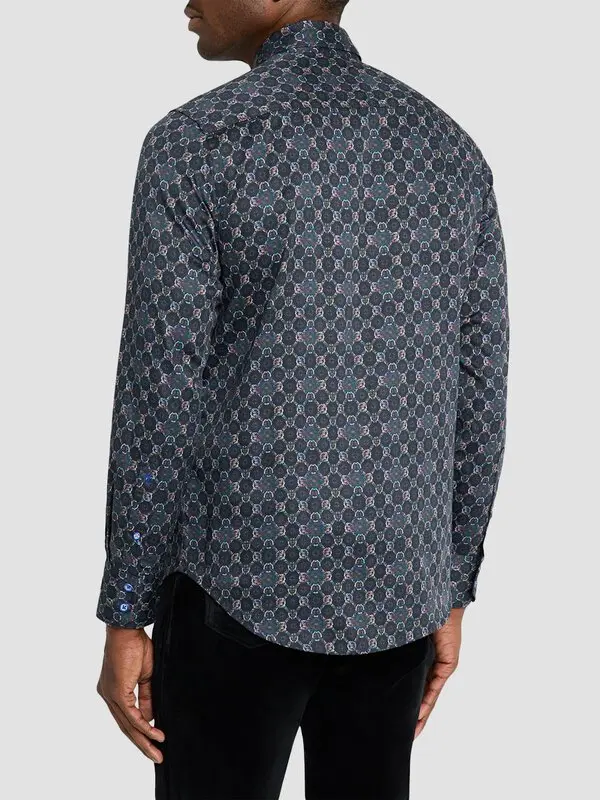 Robert Graham Bramston Medallion Satin Button-front Shirt