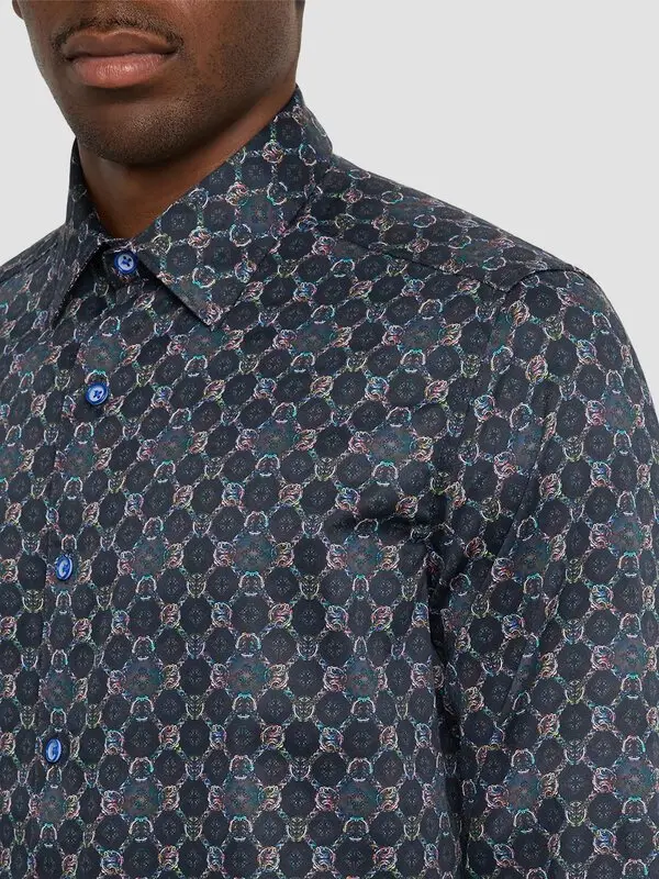 Robert Graham Bramston Medallion Satin Button-front Shirt