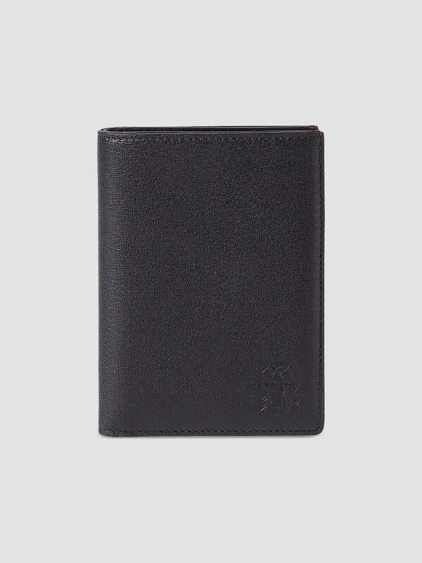 Brunello Cucinelli Brushed Leather Passport Holder - Black