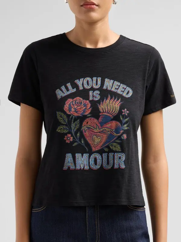 Cinq À Sept All You Need Is Amour Shrunken Band T-shirt