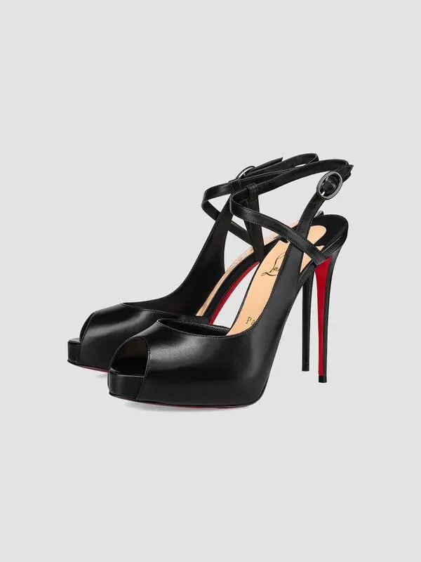CHRISTIAN LOUBOUTIN Jenlove Alta Leather 120mm Strappy Pumps - Black