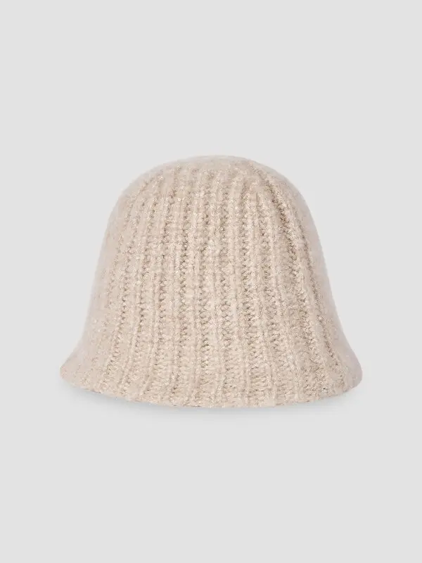 Brunello Cucinelli Cashmere Diamond Yarn Rib Knit Bucket Hat
