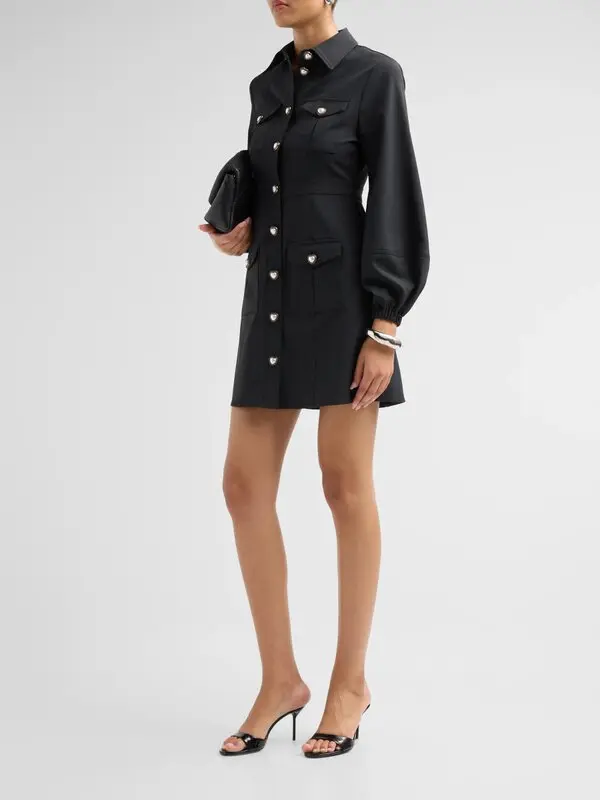 Cinq À Sept Lumira Pearlescent-button Mini Dress