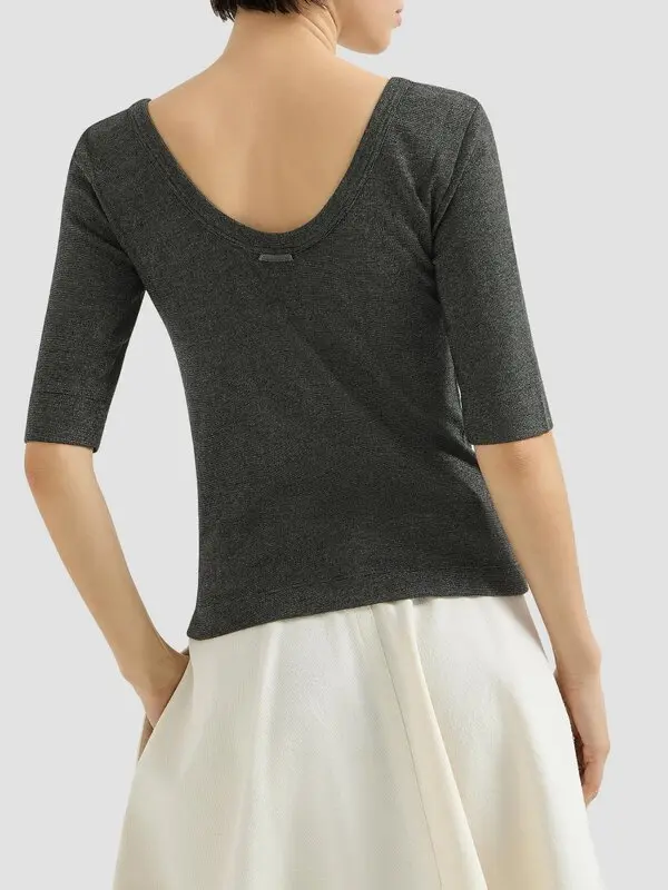 Brunello Cucinelli Sparkling Virgin Wool Top With Monili