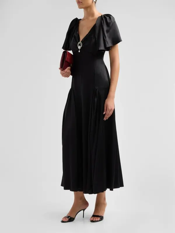 Cinq À Sept Ambriella Silk Maxi Dress - Black