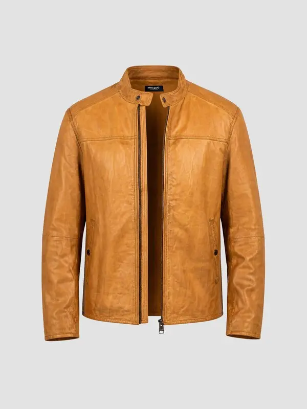 MACEOO Washed Leather Jacket