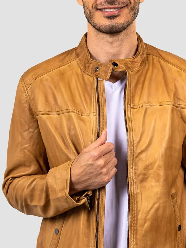 MACEOO Washed Leather Jacket